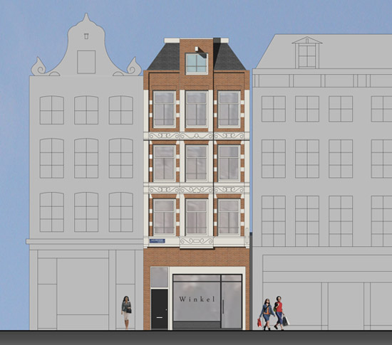 Winkel gevel | pui Amsterdam architect